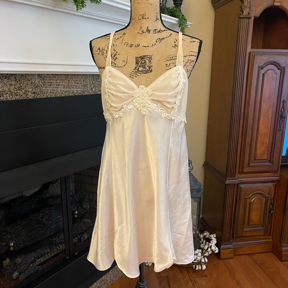 Intimates & Sleepwear | Dentelle Lingerie Cream Ivory Pearl Chemise ...